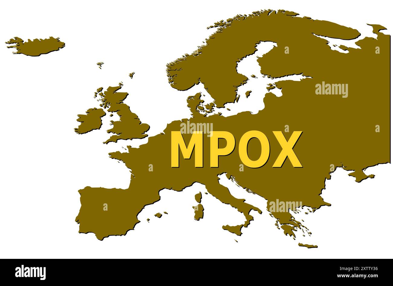 Vector illustration of Europe continent which has cases of MPOX disease ...