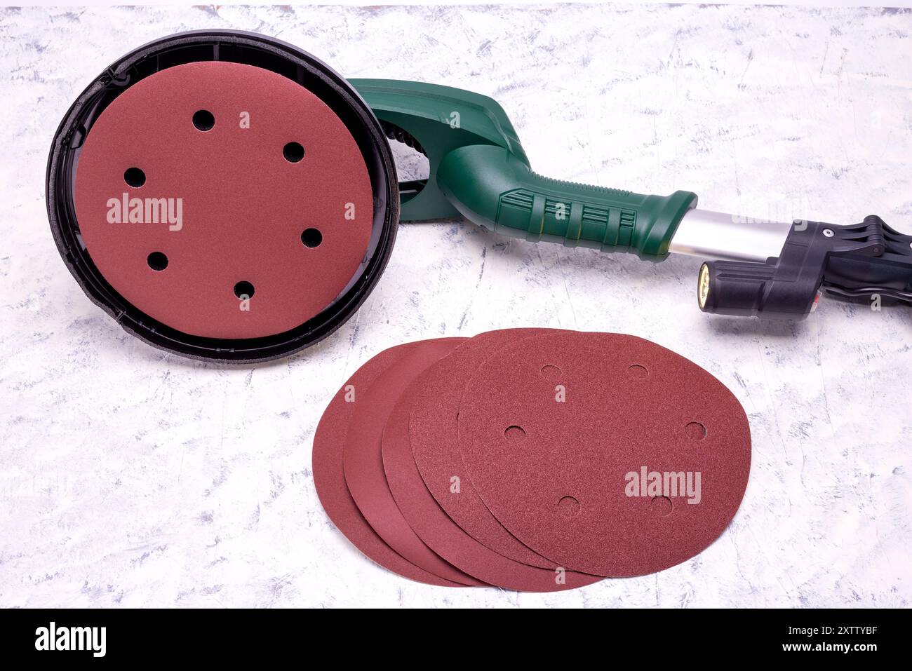 Wall grinder with telescopic handle and LED light and sandpaper for ...