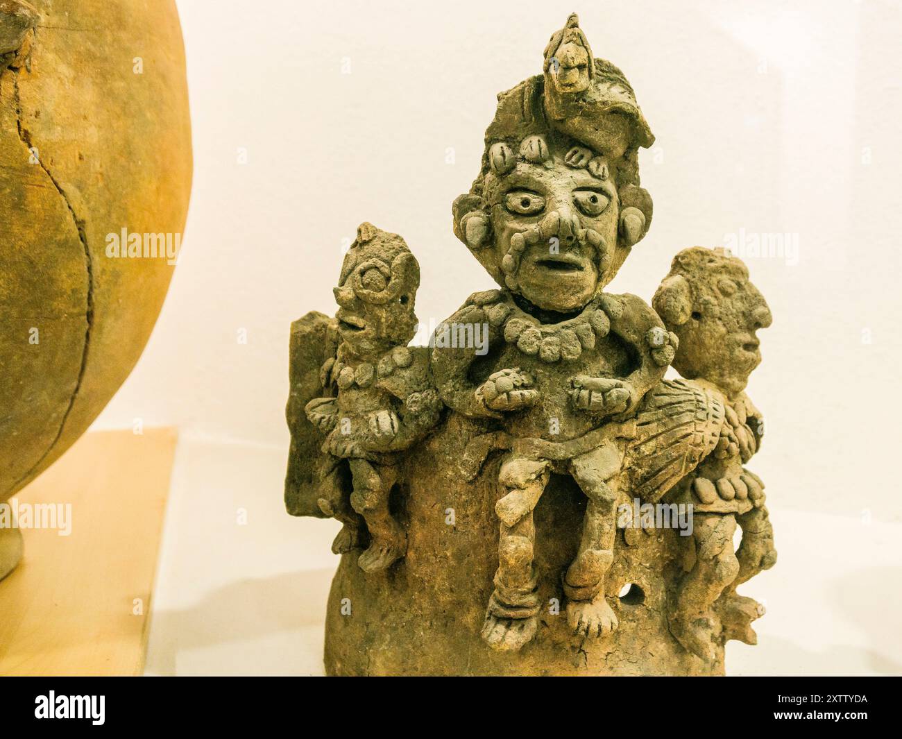 Ceremonial vessel decorated with three deities, Vukub Kakix, Classic ...