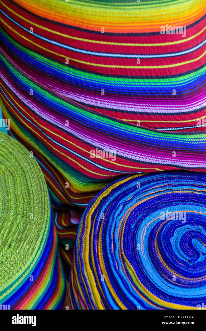 typical colored fabrics, Chichicastenango, municipality of the ...
