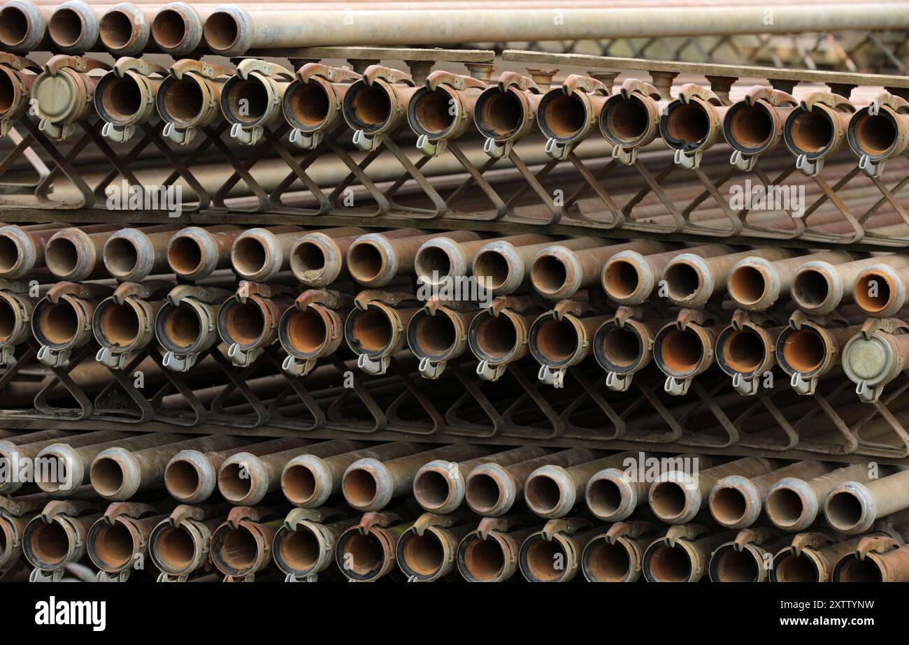 Water pipes irrigation on the field in agriculture Stock Photo - Alamy