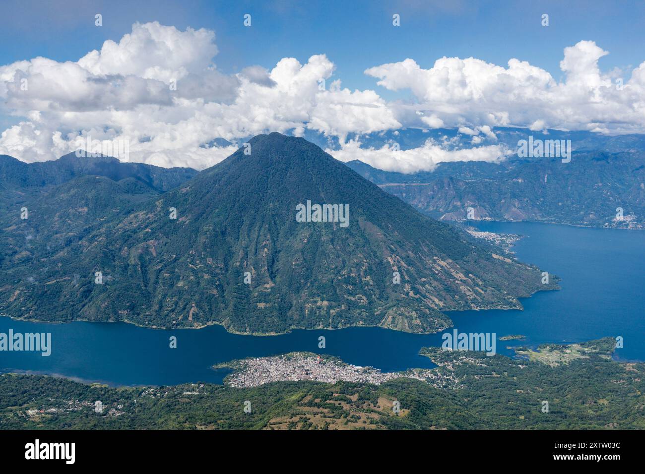 San Pedro volcano, southwest of the caldera of Lake Atitlán in ...