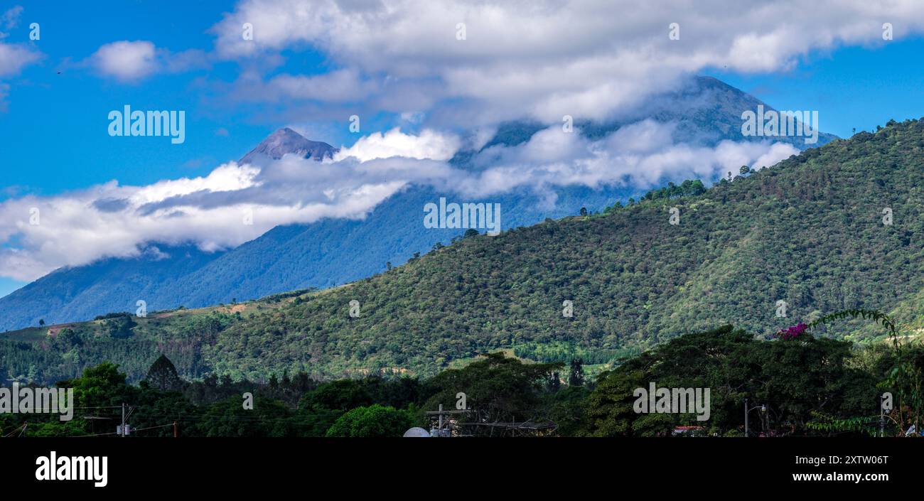 volcano of fire, Antigua Guatemala, Sacatepéquez department, Republic ...