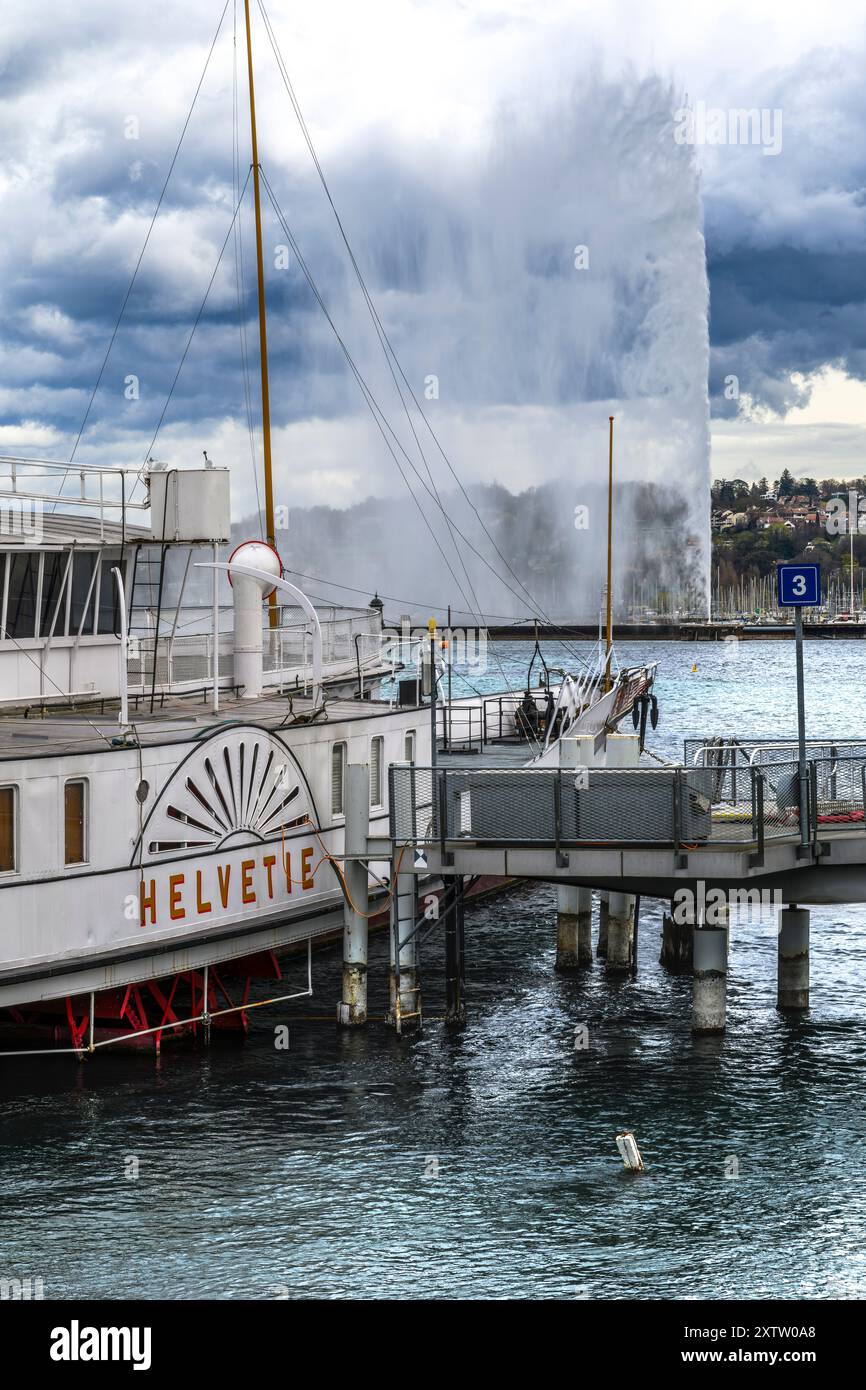 The old Paddle-Steamer called Helvetie. Part of the Belle Epoque fleet ...