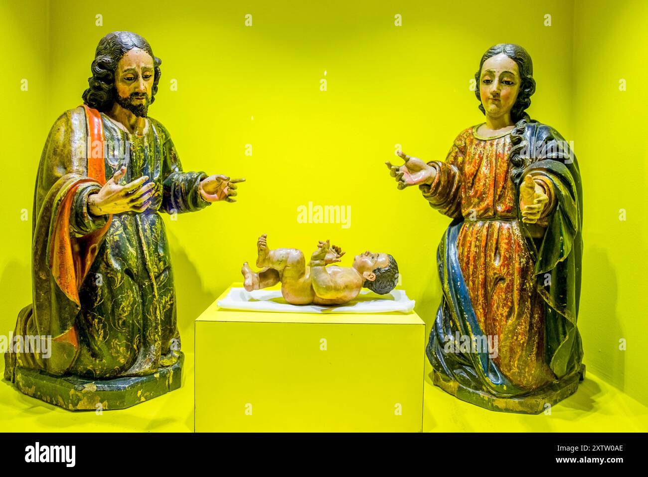 mystery of birth, carved in incarnate wood, and polychrome, eighteenth ...