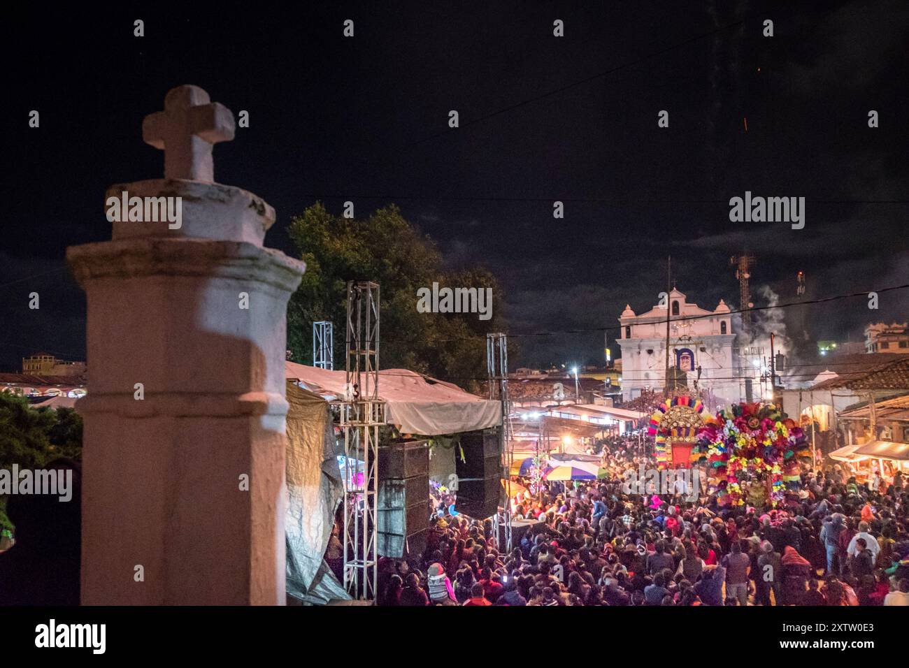 Fireworks during the patron saint festivities, Santo Tomás ...
