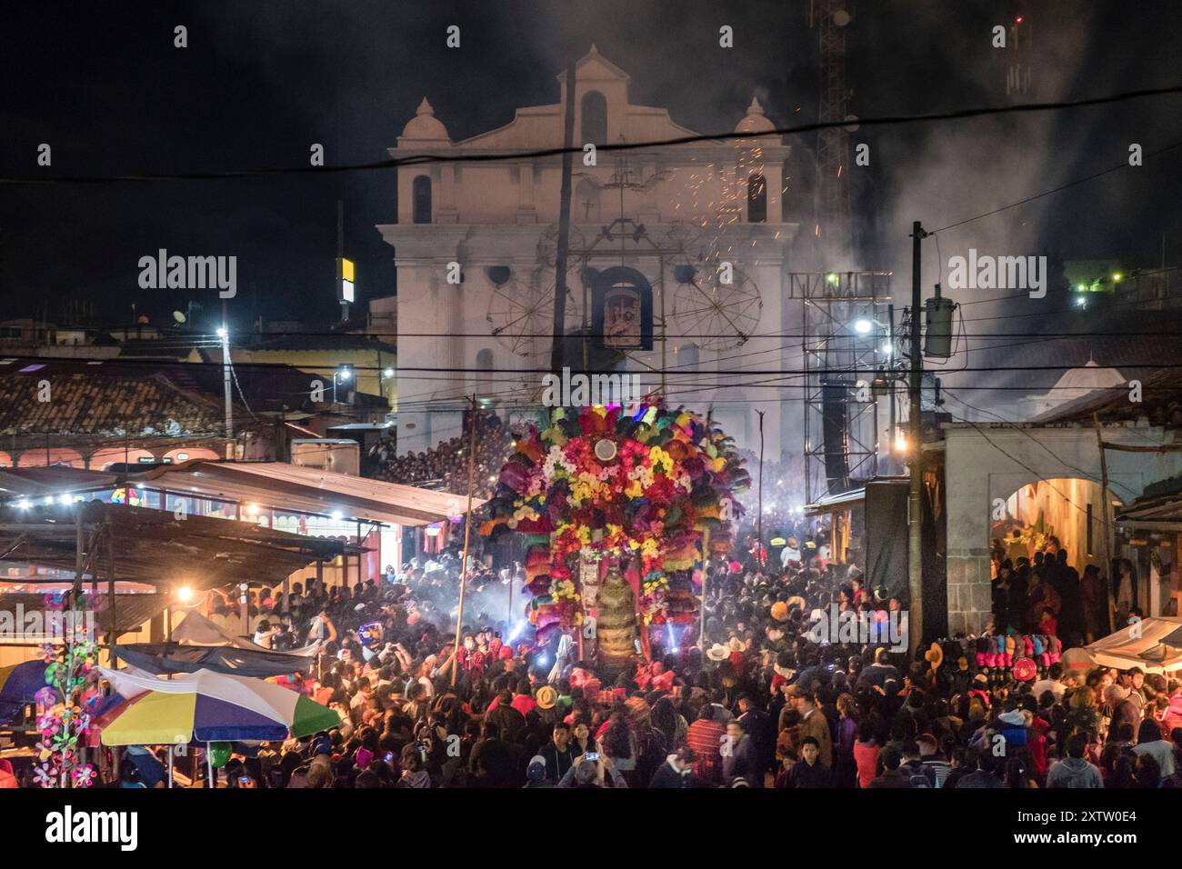 Fireworks during the patron saint festivities, Santo Tomás ...