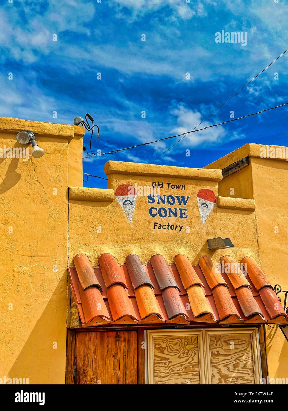 ALBUQUERQUE, NEW MEXICO, USA - March 9, 2023. Snow cone factory, old ...