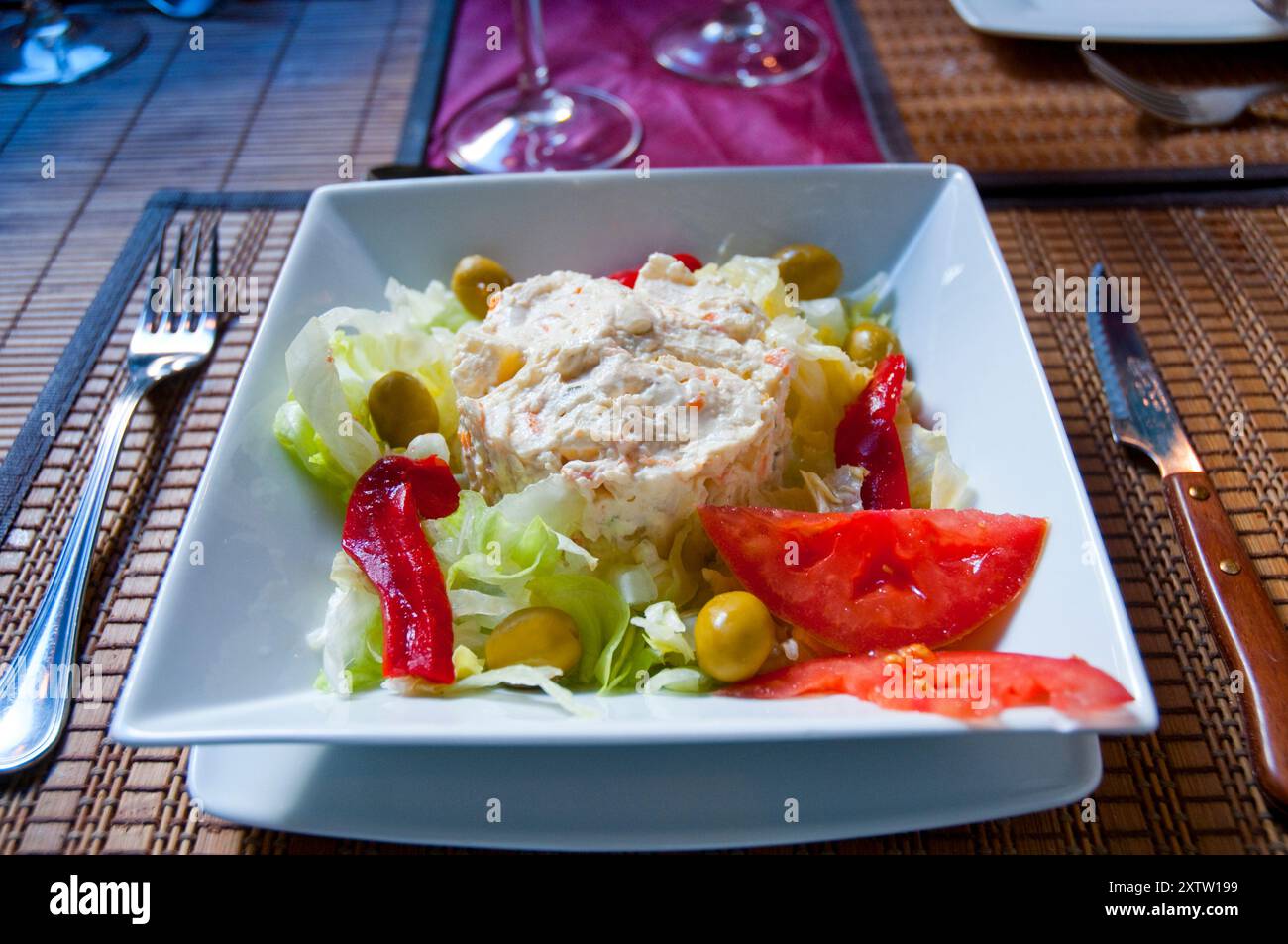 Ensaladilla rusa serving. Spain Stock Photo - Alamy