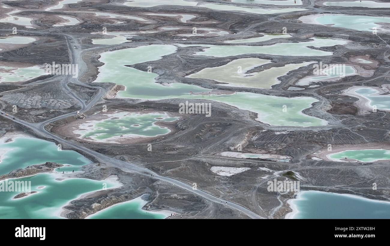 HAIXI, CHINA - AUGUST 4, 2024 - Dasaidan Emerald Lake in Haixi, Qinghai ...