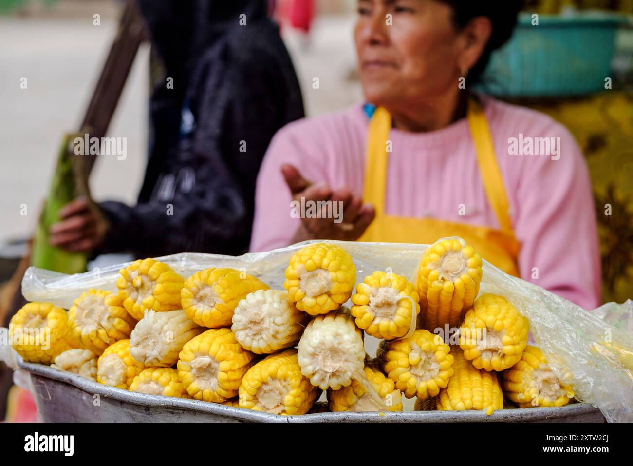 Boiled corn cobs, San Gaspar Chajul, Quiché department, Triángulo Ixil ...