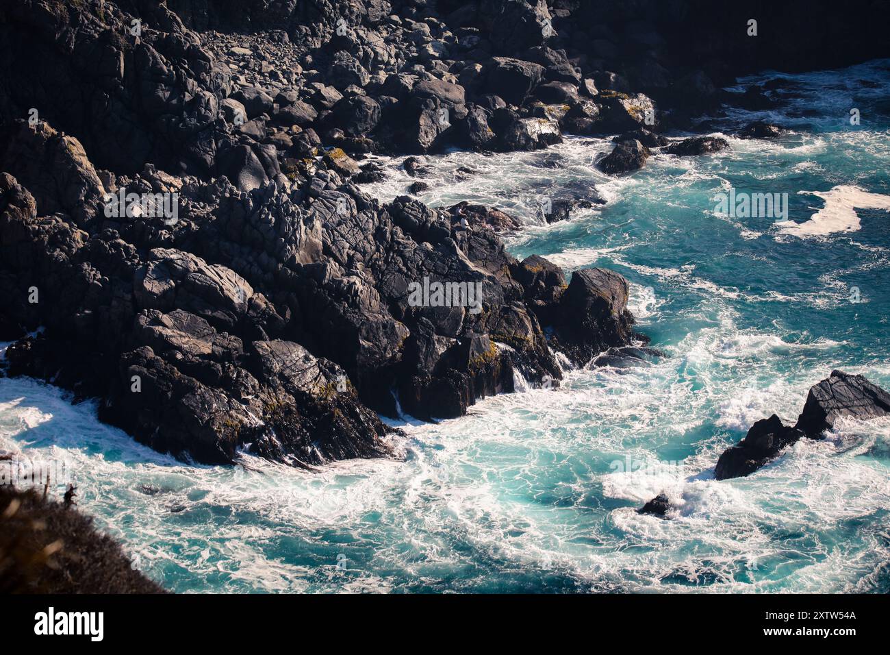 Beautiful Cliffs with the Blue Ocean Water in Vina Del Mar, Chile Stock ...