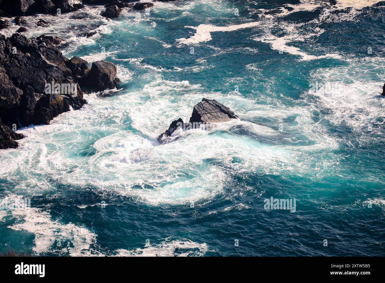 Beautiful Cliffs with the Blue Ocean Water in Vina Del Mar, Chile Stock ...