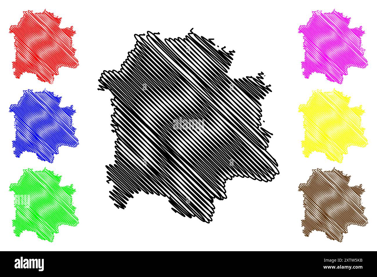 Mid western regional vector outline map Cut Out Stock Images & Pictures ...