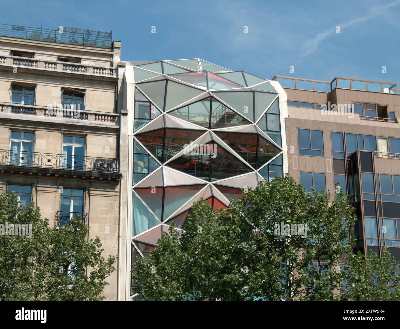 20th century glass architecture. Avenue des Champs-Élysées. Paris ...