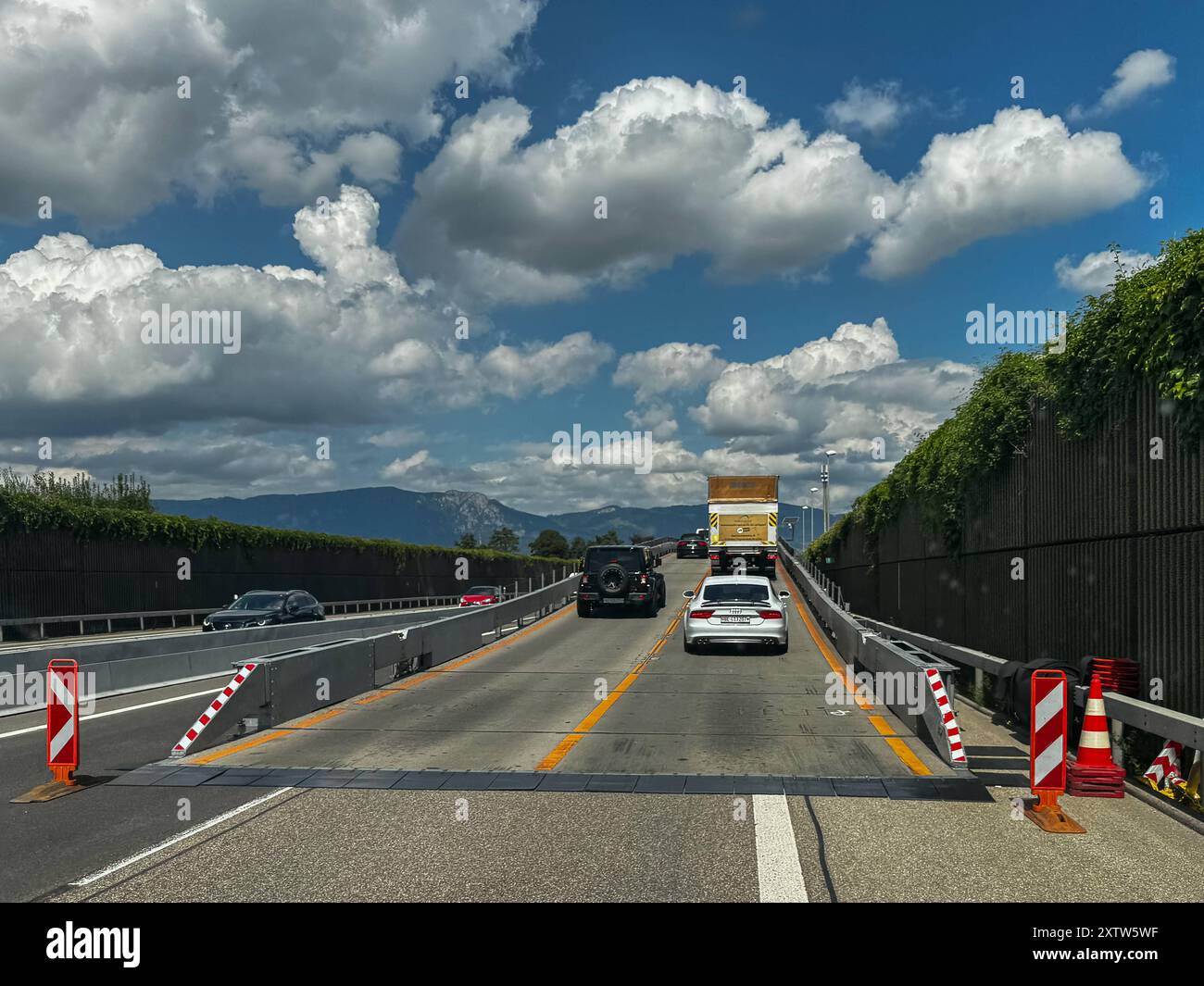 Schweiz, Solothurn, Baustellenbrücke, mobile Brücke, provisorische ...