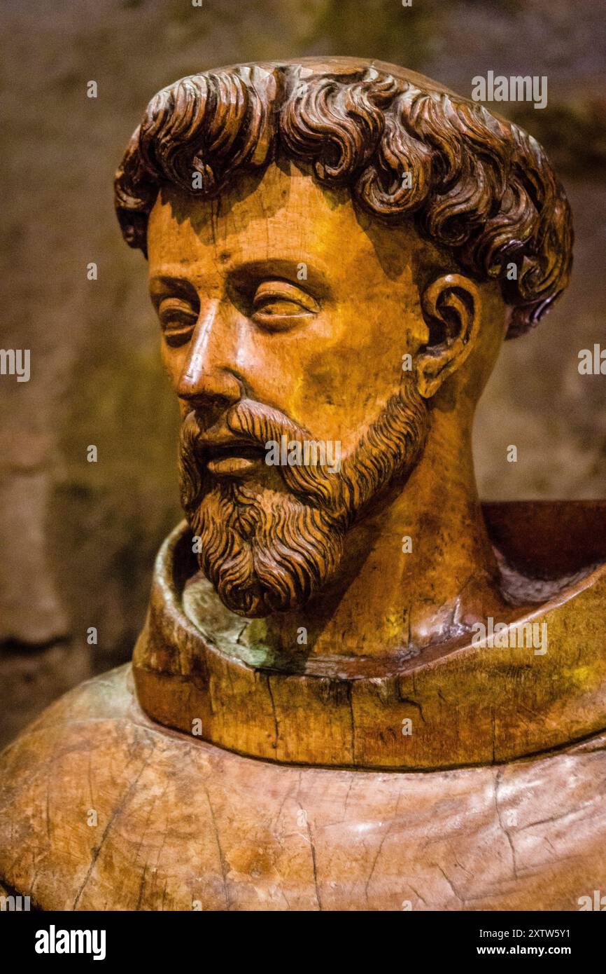 Saint Francis of Paula, wood carving, incarnated and polychrome, 18th ...