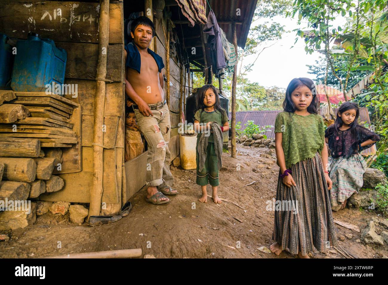 Quiché family, Sanuch village, Lancetillo, La Parroquia, Reyna area ...