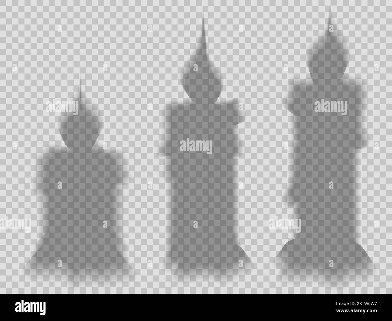 Vector set of transparent shadows of festive candles isolated from ...