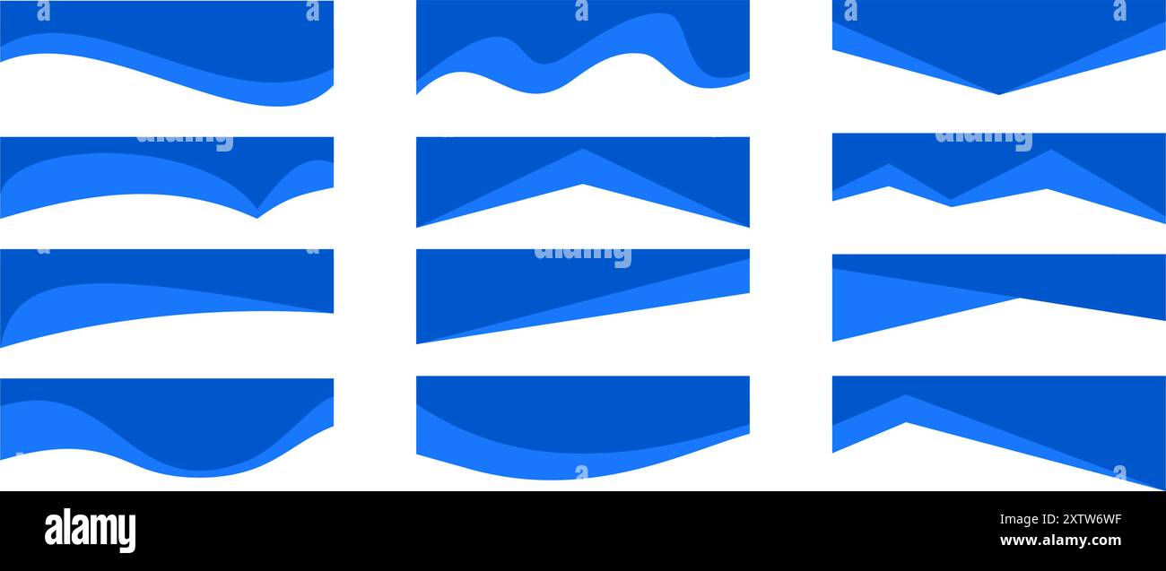 Header shape background for website design. Vector blue border for ...