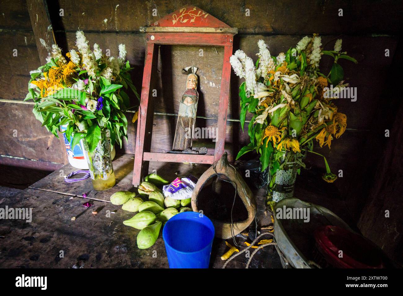 Private syncretic altar, Lancetillo, La Parroquia, Reyna area, Quiche ...
