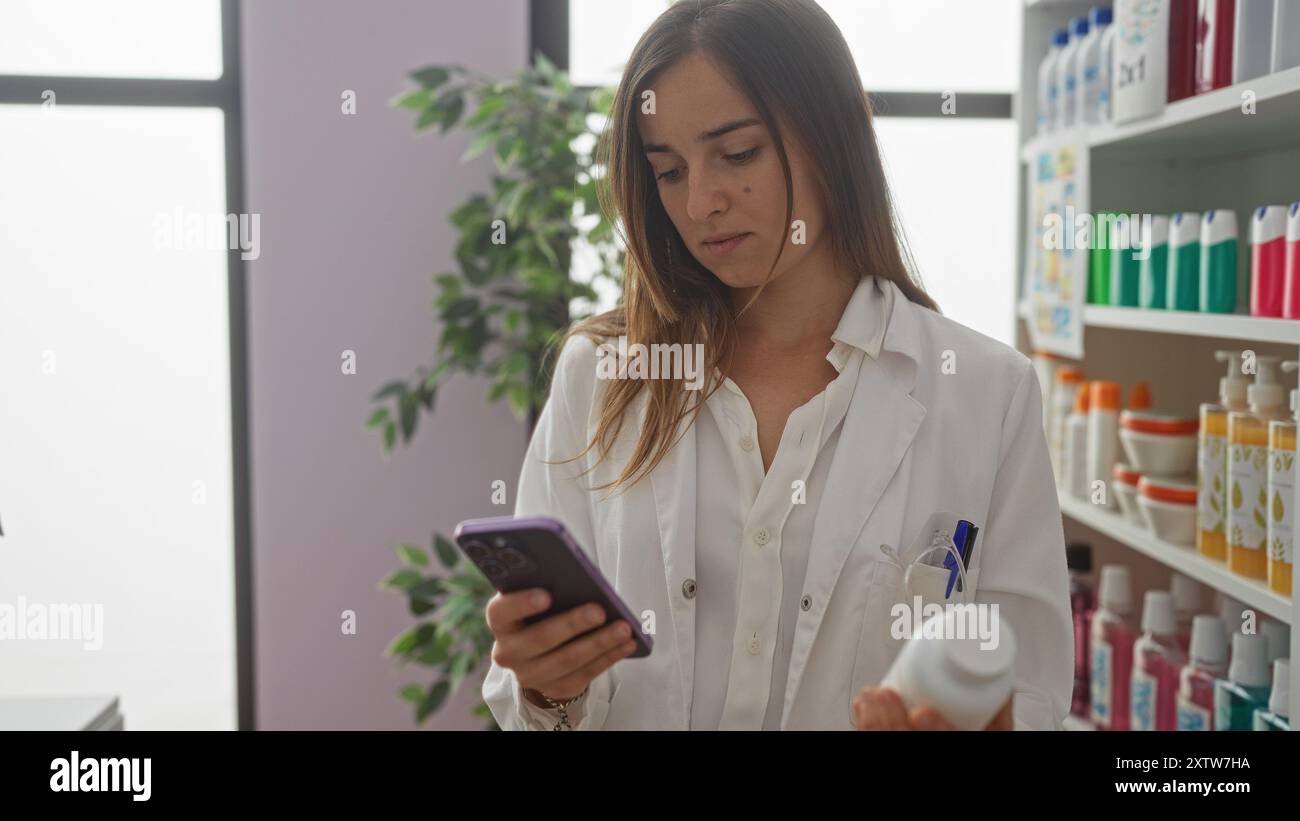 Focused blonde woman pharmacist checks hi-res stock photography and ...