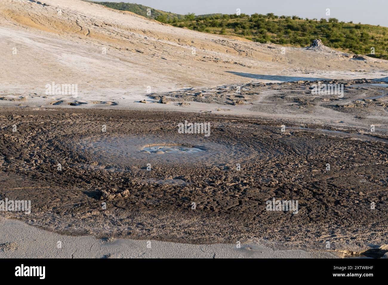 Active mud volcano in Berca, Buzau, Romania. These small, volcano ...