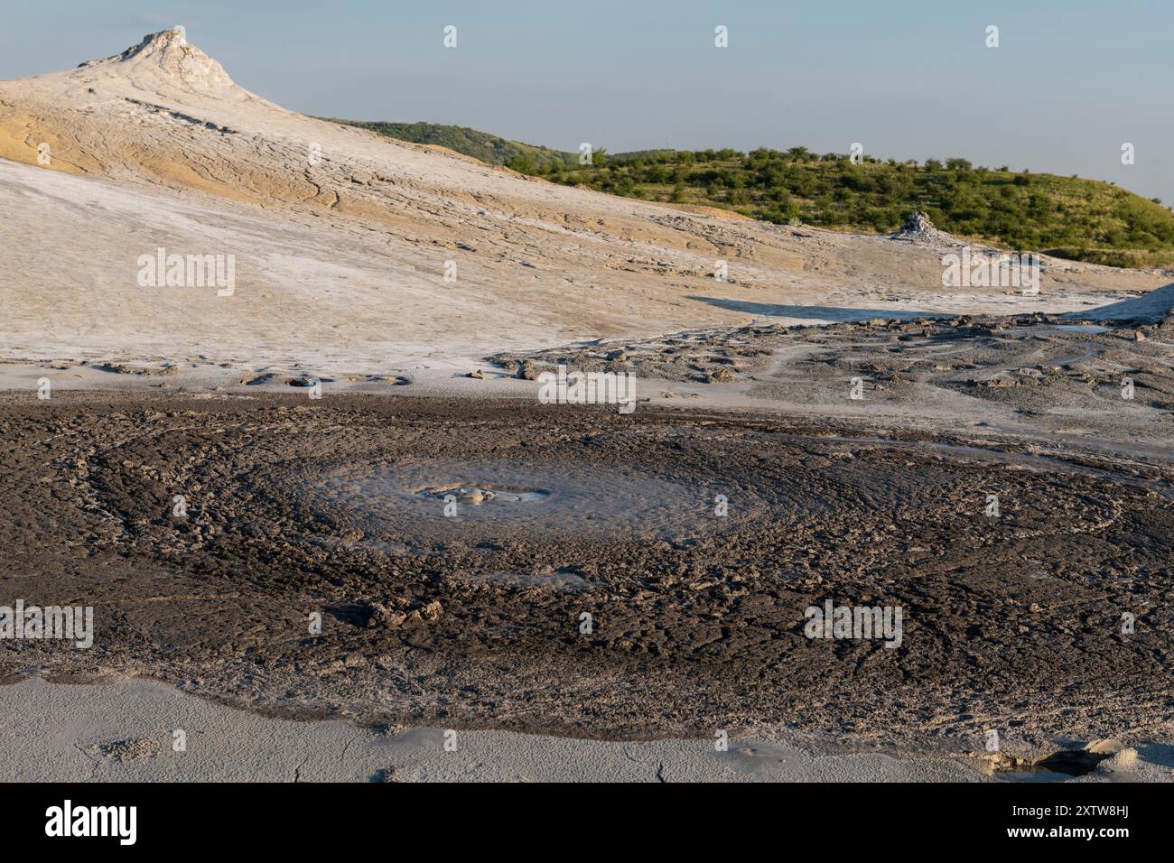 Active mud volcano in Berca, Buzau, Romania. These small, volcano ...