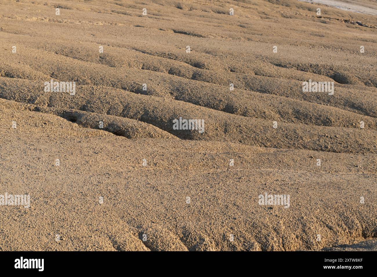 Arid landscape with mud rivers formations in Romania. This is a unique ...