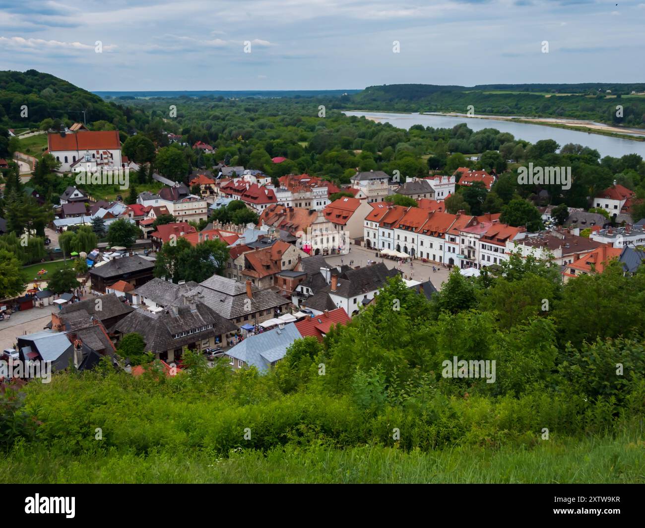 Aerial view of historic town Kazimierz Dolny nad Wisla in Poland. View ...