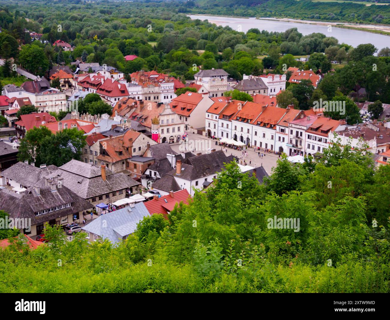 Aerial view of historic town Kazimierz Dolny nad Wisla in Poland. View ...
