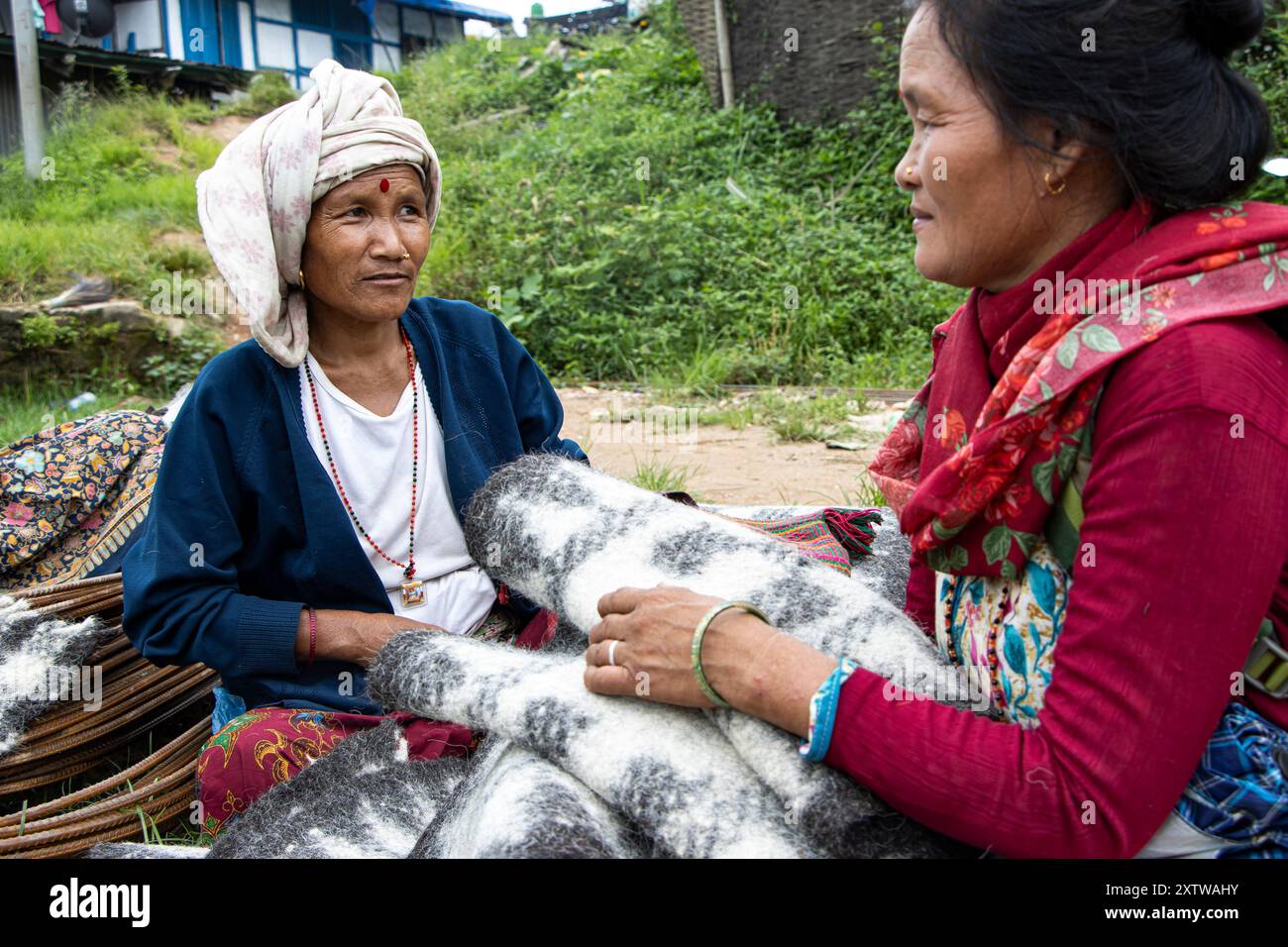 Radi-Pakhi vendors at Haat Bazaar Khandbari, Sankhuwasabha District ...