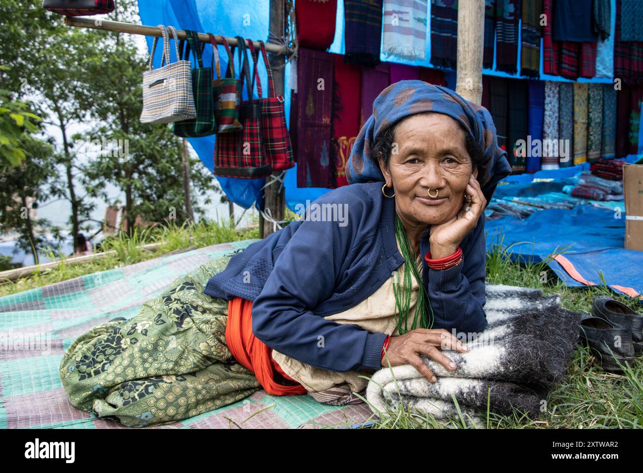 Radi-Pakhi vendors at Haat Bazaar Khandbari, Sankhuwasabha District ...