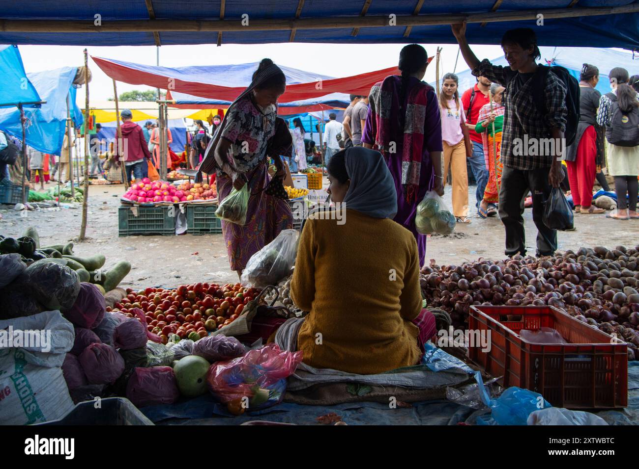 Vegetable vendors of Haat Bazaar in Khandbari, Sankhuwasabha District ...
