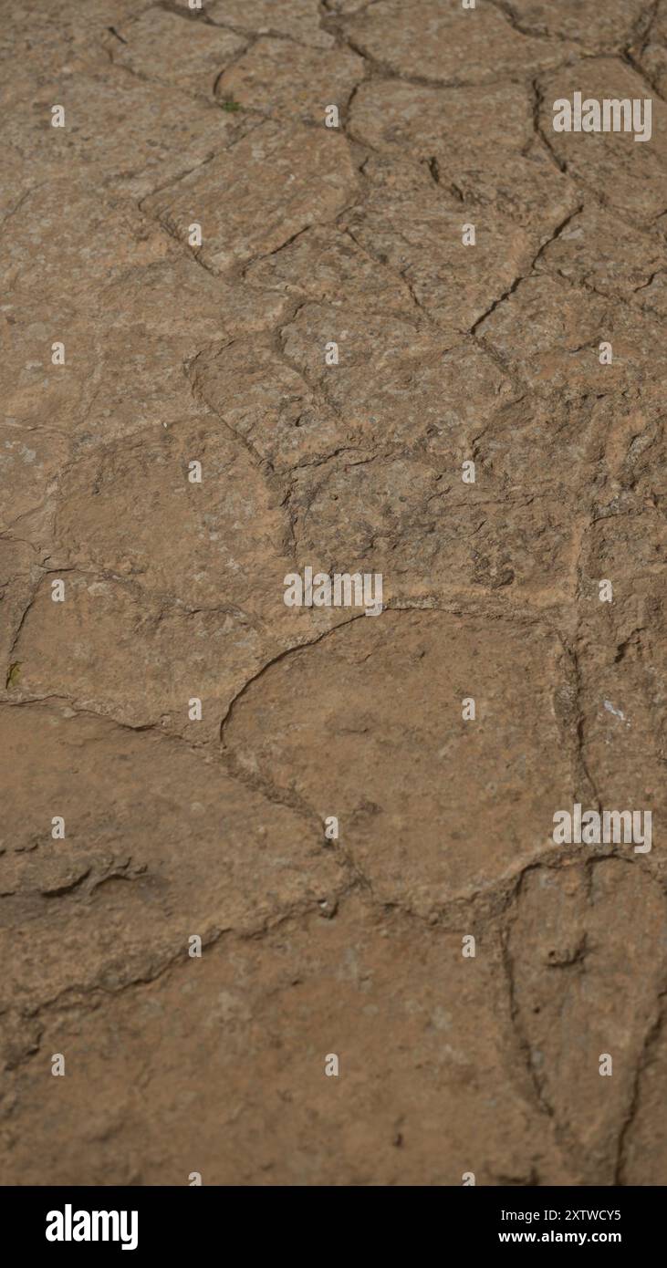 Closeup of weathered stone pavement showcasing rustic texture in mallorca, spain outdoors ...