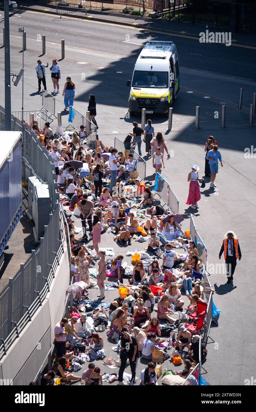 Swifties queue outside Wembley Stadium in north west London, ahead of ...
