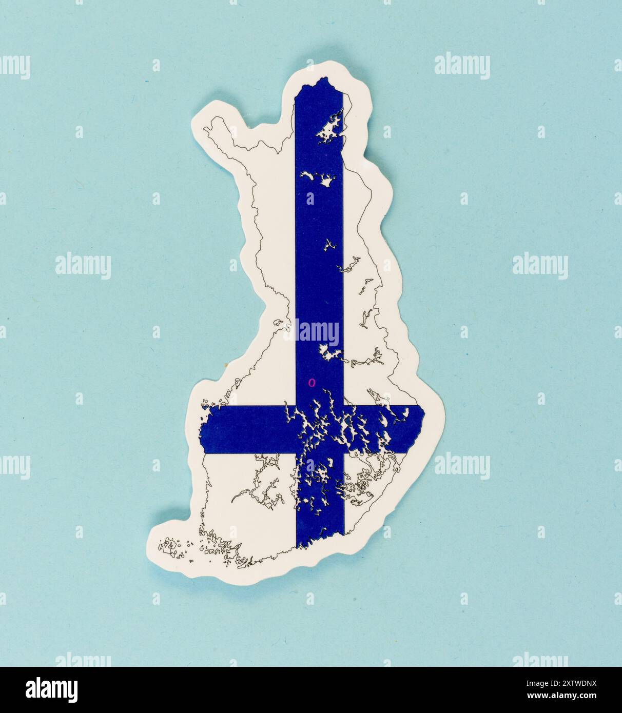 Finland Map with Flag Colors on Light Blue Background Stock Photo - Alamy