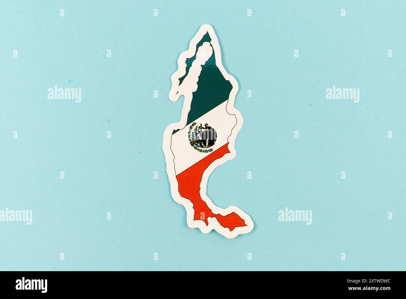 Mexico Map with National Flag on Light Blue Background Stock Photo - Alamy