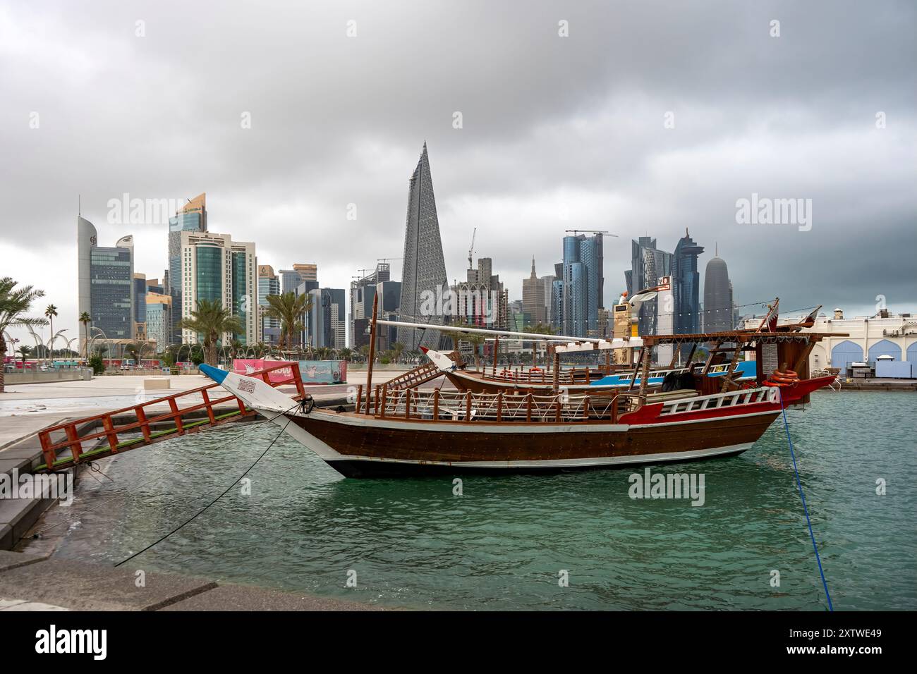 Rainy Skyline Doha Qatar. Rain in Qatar Stock Photo - Alamy