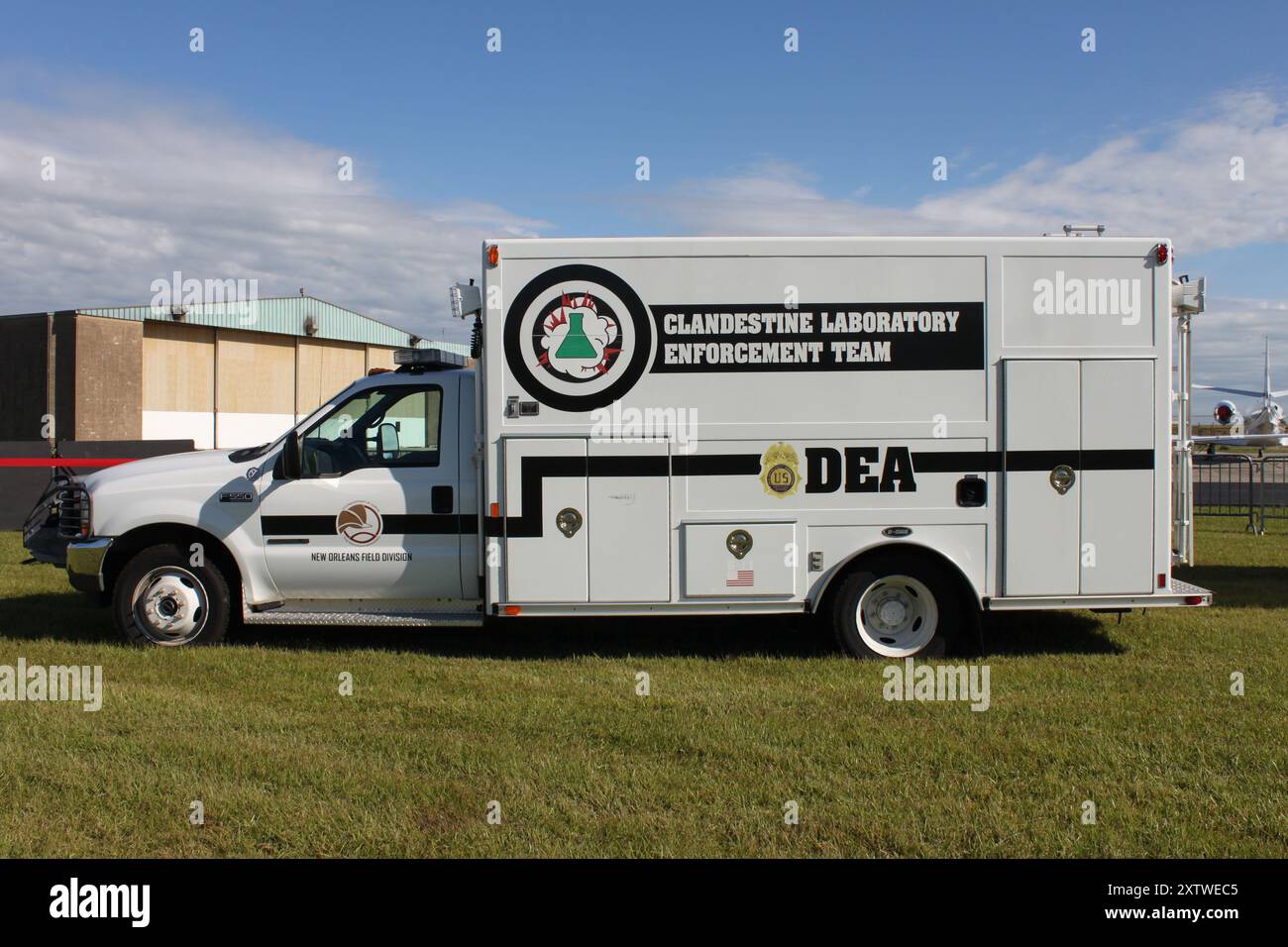 New Orleans, LA, USA, October 27, 2017: DEA Truck parked in field at ...