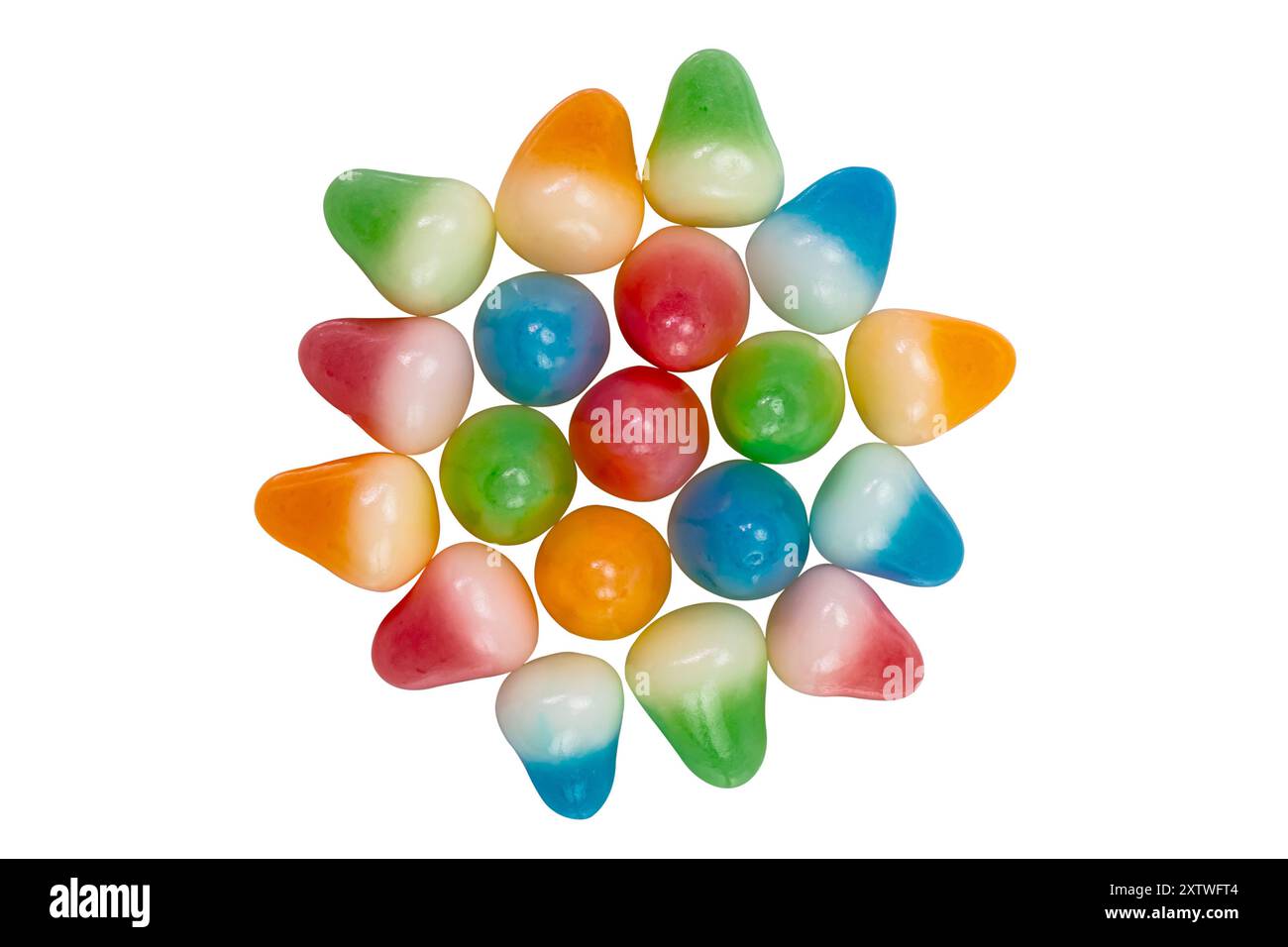 Colorful crispy jelly. Top view of colorful cone shape crispy jelly ...