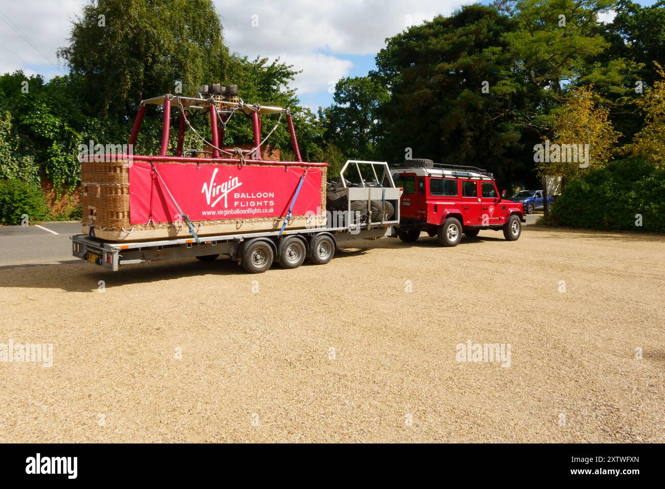 Virgin Balloon flights Hot air balloon basket on recovery trailer ...