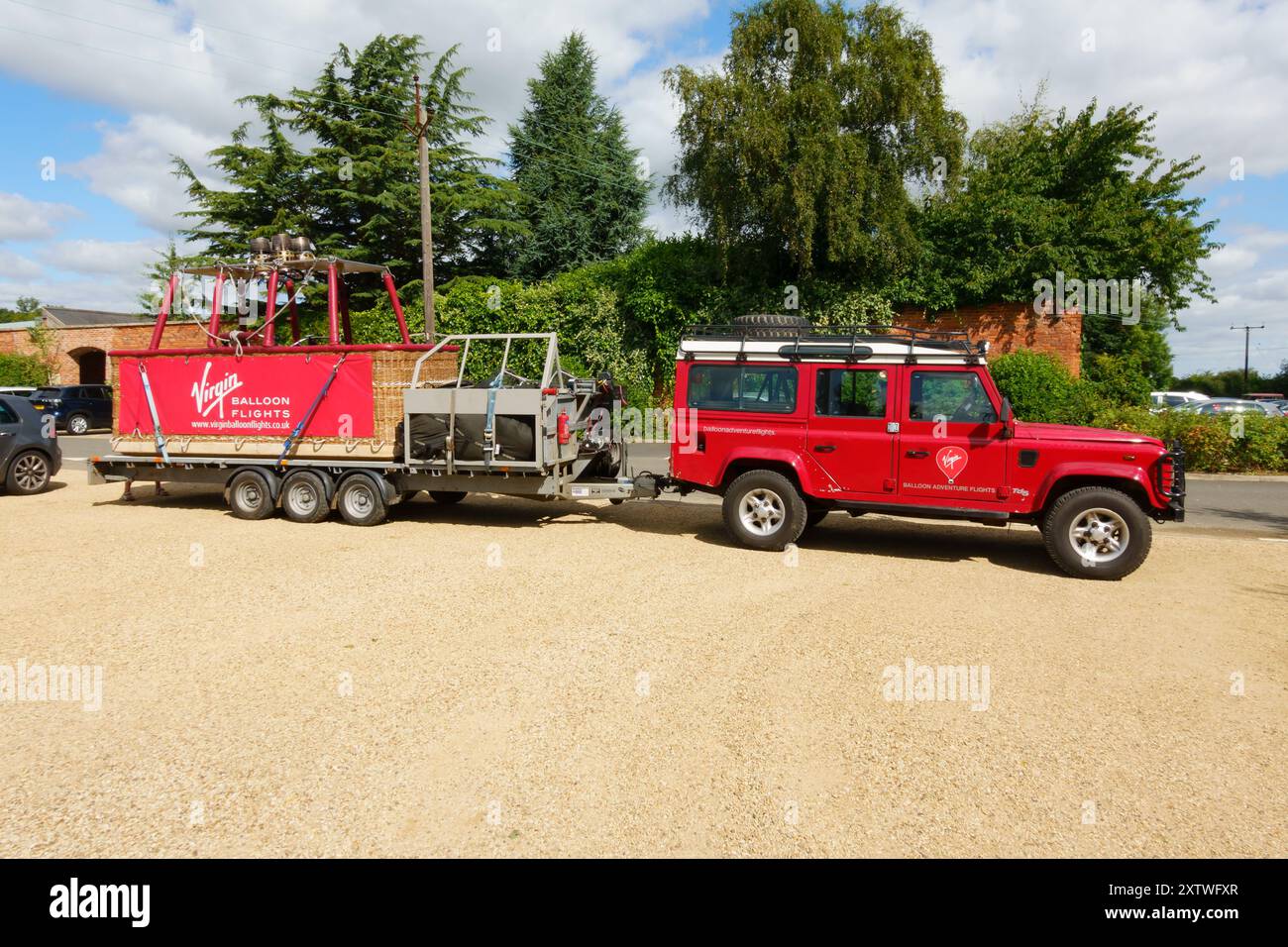 Virgin Balloon flights Hot air balloon basket on recovery trailer ...