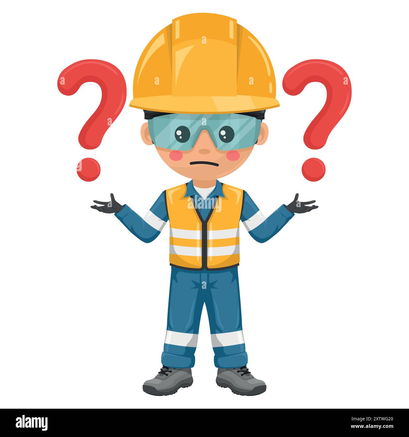 Industrial engineer with reflective safety vest and helmet with ...