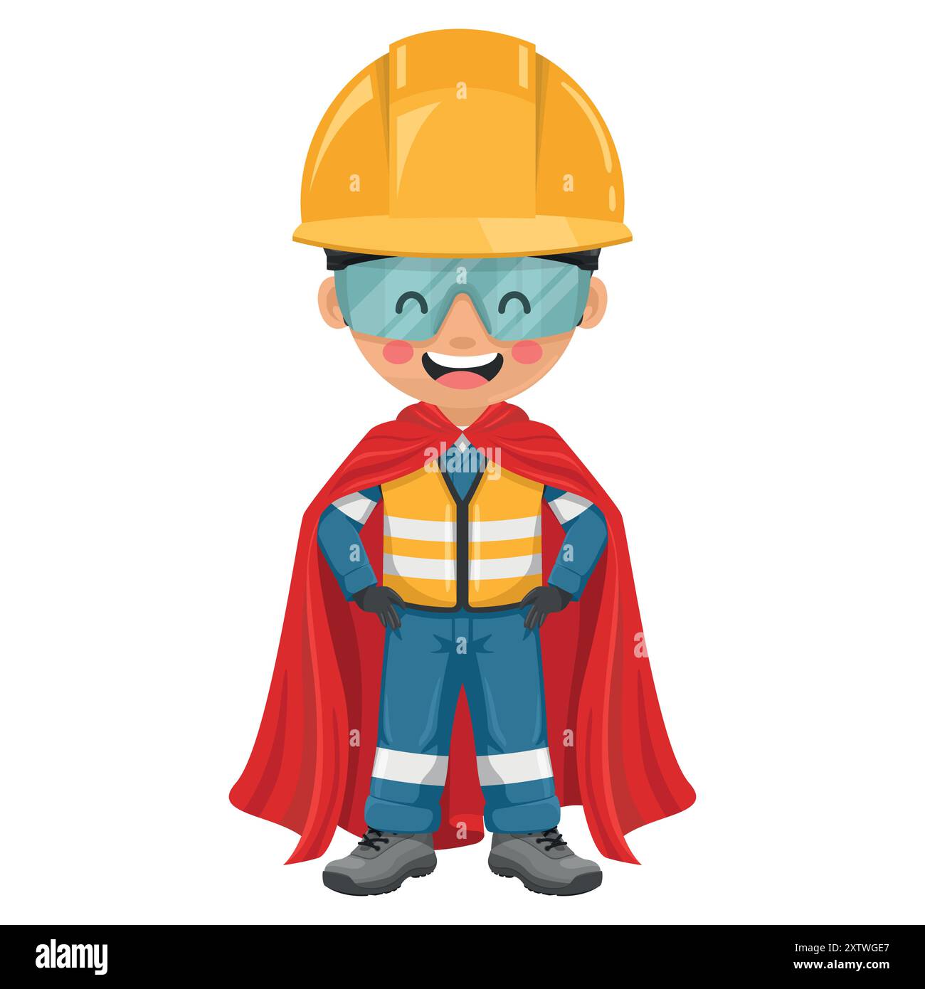 Industrial engineer hero wearing his superhero cape. Represents the ...