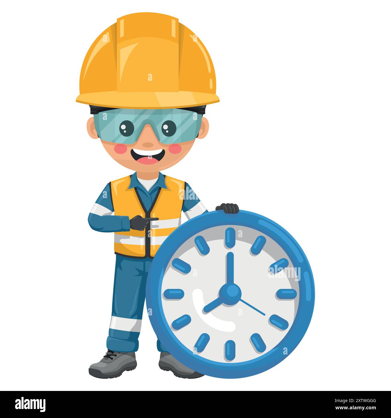 Industrial engineer with watch. Time management and efficiency concept ...