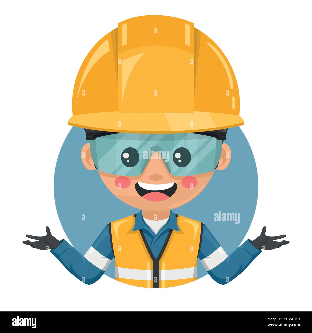 Industrial engineer with reflective safety vest and helmet with open ...