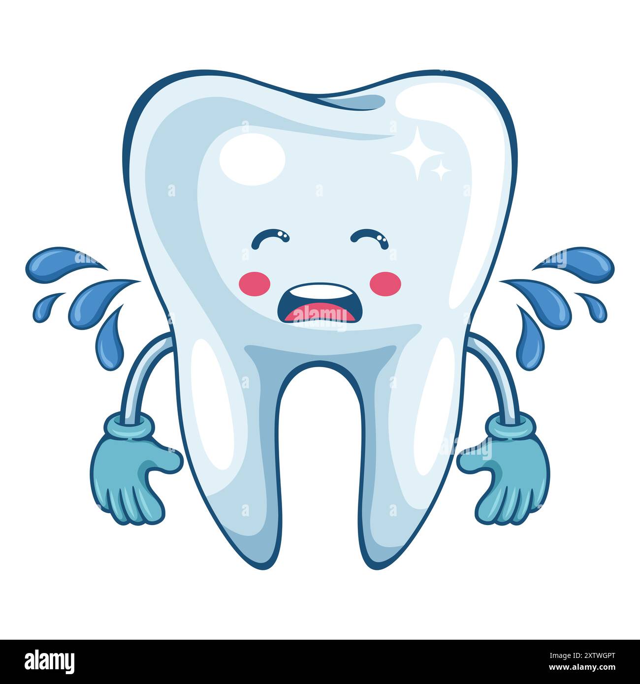 Cartoon of a tooth crying because it is sick. Prevention, diagnosis and ...