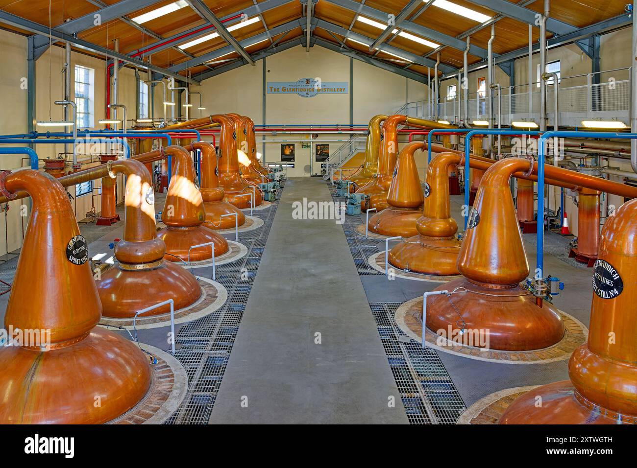 Glenfiddich distillery Moray Scotland thirteen copper whisky stills ...