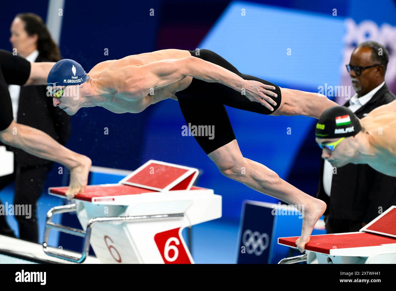 Maxime Grousset of France competes in the swimming 100m Butterfly Men ...